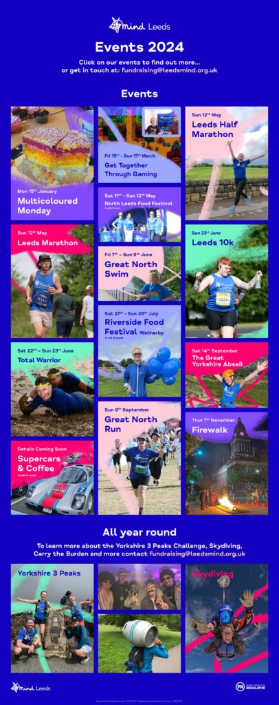 Introducing our action-packed Events Calendar for 2024! - Leeds Mind
